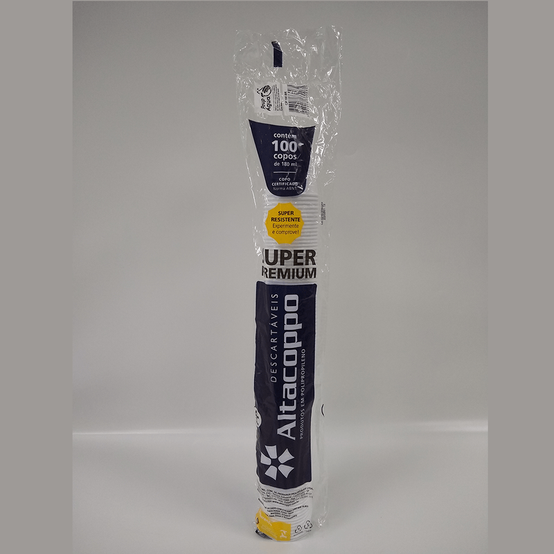 Copo Descartável Branco Super Premium 100x180ml Altacoppo - Braslimpo