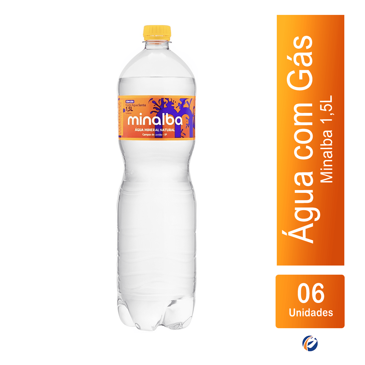 ÁGUA MINERAL COM GÁS COM 6 UNIDADES DE 1,5L MINALBA - Braslimpo