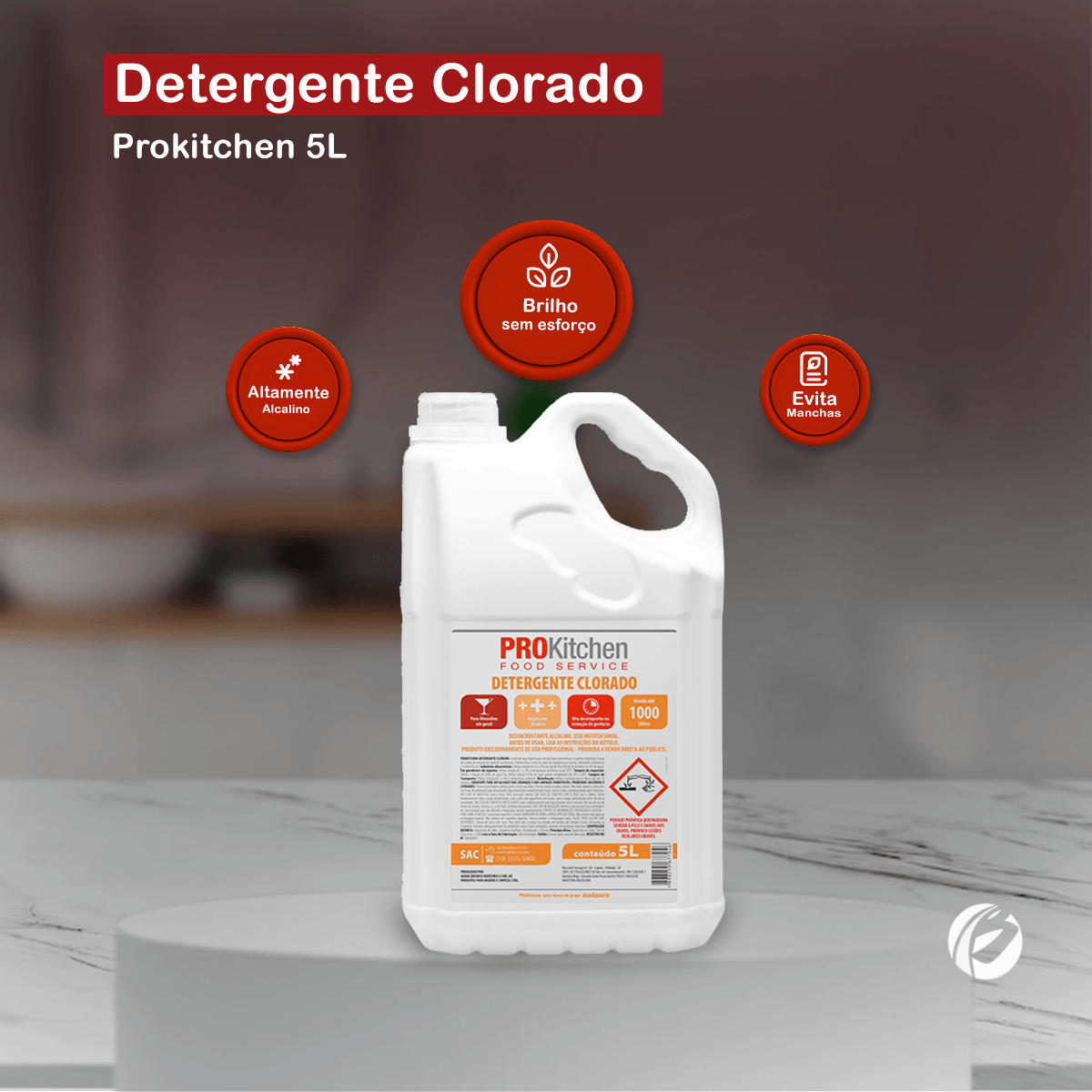 Detergente Clorado 5L Prokitchen - Braslimpo